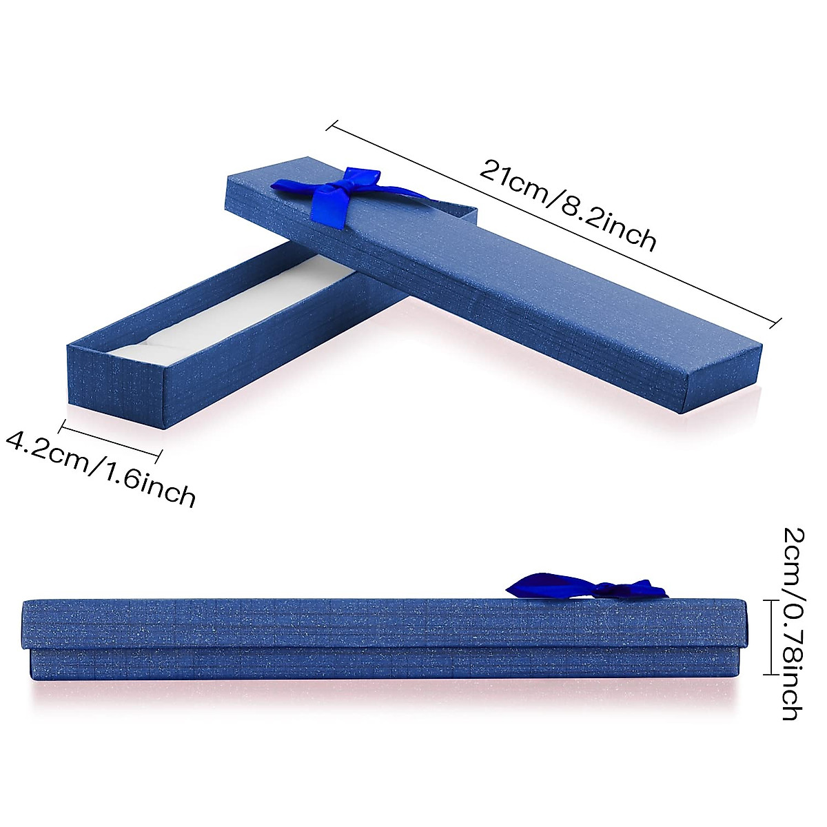 Lainrrew 12 Pcs Jewelry Gift Boxes, Cotton Filled Cardboard Paper Jewelry Box Gift Cases Bulk Necklace Earring Bracelet Ring Box for Birthday, Wedding, Mother's Day, 1.6 x 8.2 x 0.78Inches