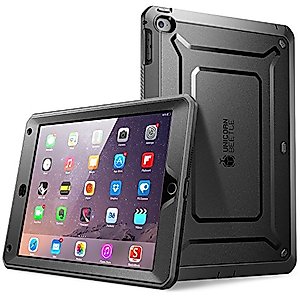 SUPCASE [Unicorn Beetle PRO Series] [Heavy Duty] Case for iPad Air 2 ,[2nd Generation] 2014 Release Full-body Rugged Hybrid Protective Case with Built-in Screen Protector (Black)