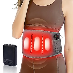 MORILIAR Cordless Heating Pad for Back Pain Relief, 8000mAh Portable Power Supply 60 Inchs Heating Pads for Cramps with Extended Belt, Grey