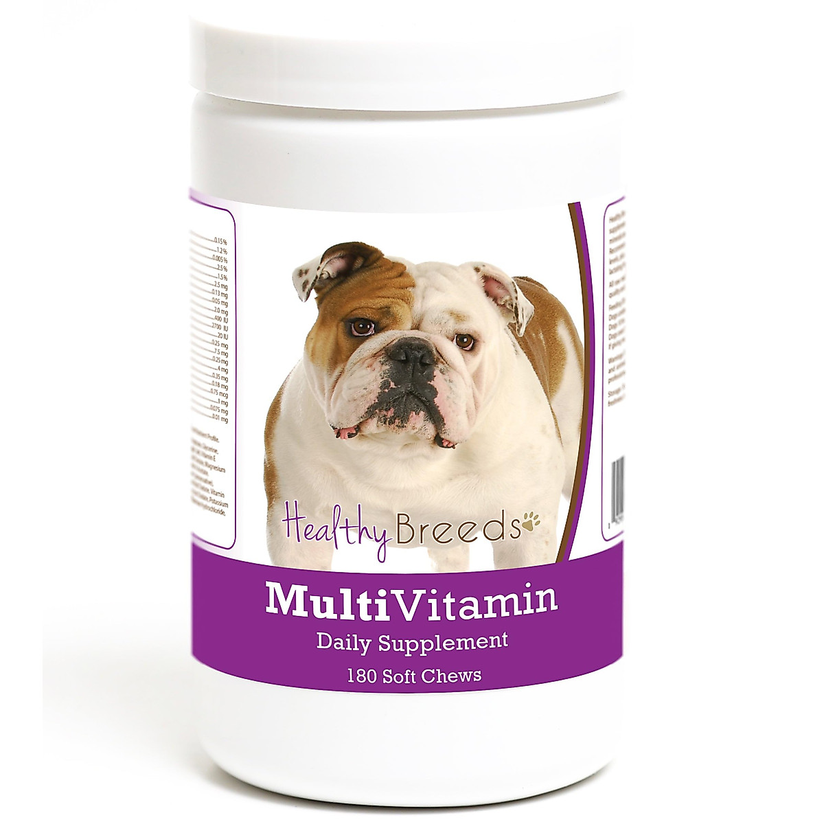 Healthy Breeds Bulldog Multivitamin Soft Chew for Dogs 180 Count