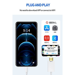 Mixfly [Apple MFi Certified] Lightning to HDMI Adapter Digital AV, for iPad iPhone to HDMI Adapter 1080P with iPad, Sync Screen Connector Directly Connect on HDTV/Monitor/Projector - (1.5 m)