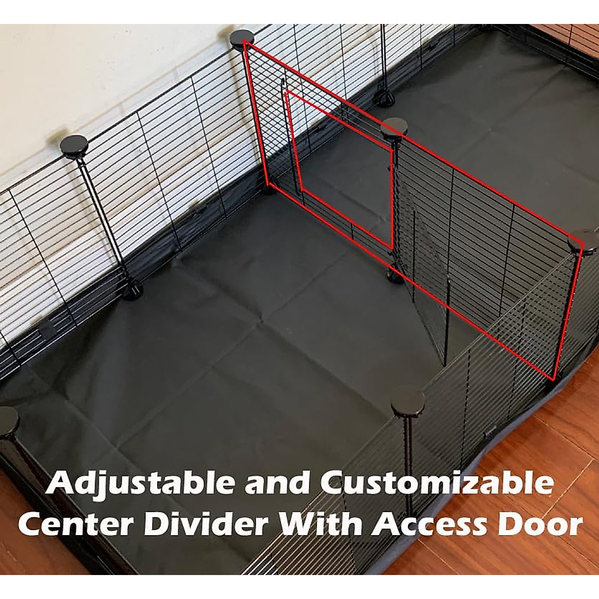 48" Extra Large Dwarf Rabbit Habitat Guinea Pig Play Yard Hamster Critters Turtle Enclosure Center Divider Room Door Mouse Mice Bunny with Bottom Canvas