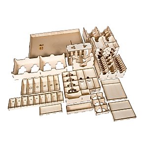 The Broken Token Game Organizer Compatible with Gloomhaven - Wooden Game Organizing Box with Multiple Trays and Dividers