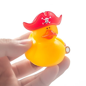 Fun Central 12 Pieces - Mini Pirate Rubber Duckies Bath Toys for Baby Shower - Party Supplies - Assorted Design