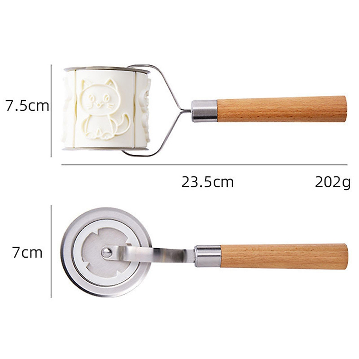 Rolling Cookie Cutter Portable Hand Tool Practical Stainless Steel Comfort Grip DIY Baking Tools for Wedding Holiday Baby Shower Kids Lunch/1223