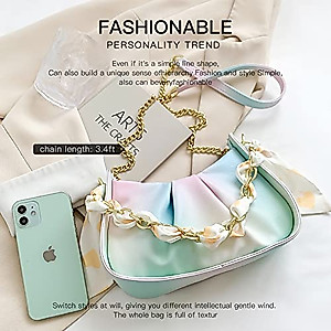 HAOOT Women's Clutch Purses Shoulder Bag Mini Pleated Purses Dumpling Bag Evening Handbags for Women (Colorful)