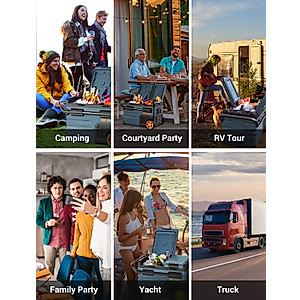 Rock&Rocker 12 Volt Car Refrigerator,59 Quart (55L) 12v Portable refrigerator,Car Fridge Freezer, -4℉-68 Car Cooler 12/24V DC and 100-240V AC for RV, Outdoor Camping APP Control