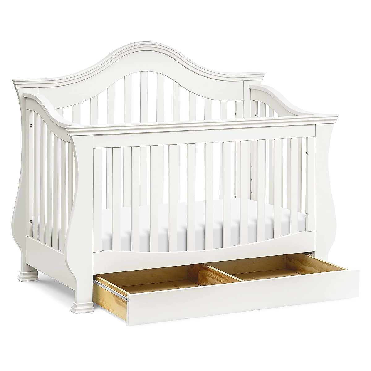 Davinci Ashbury 4-in-1 Convertible Crib with Toddler Bed Conversion Kit in Warm White, Greenguard Gold Certified