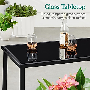 Best Choice Products 4-Piece Outdoor Textilene Patio Conversation Set, Backyard Furniture w/Loveseat, Coffee Table, Steel Frame - Black/Navy