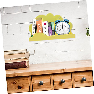 Garneck Magnetic Storage Rack Magnetic Storage Holder Wall Floating Shelf Magnetic Book Rack Fridge Organizer Shelf Bookshelves Wall Mounted Wall Mount Shelf Home Supplies Yellow Plastic