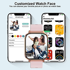 TOZDTO Smart Watch Gift for Men Women, 1.7" Full Touch Screen Smartwatch with Text and Call for Android iOS Phones, GPS Fitness Tracker Watches with Sports Modes, Pedometer, Distance, Calories (Pink)