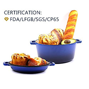 Enameled Cast Iron Dutch Oven for Bread Baking, 5.5 QT Dutch Oven Pot with lid, Induction Compatible, Marseille