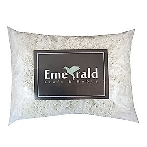 Emerald Craft & Hobby Crinkle Cut Shredded Paper 1/2 Pound - Shred Gift Basket Filling and Packing (White)