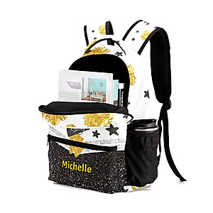 WOWPersonalTailor Cheers Black White Cheerleaders Waterproof Casual Daypack for Hiking Sports