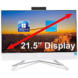 HP 200 G4 21.5" FHD All-in-One Desktop Computer, Intel i3-1215U 6-Core, 16GB RAM, 1TB NVMe SSD, WiFi, Bluetooth, Webcam, HDMI, Windows 11 Pro, White AIO