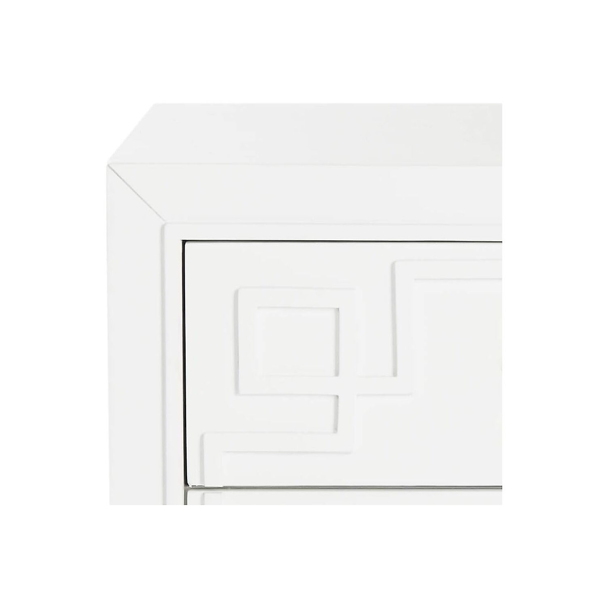 Safavieh Home Collection Raina White 3-Drawer Greek Key Nightstand