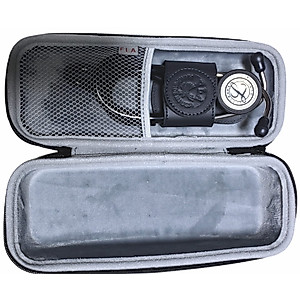 FLA handmade in USA Stethoscope Holder pro with Clip, Handmade in USA Genuine Leather .Perfect for Nurses, EMT, Medical Nursing Student. No More Neck Carrying. (Stethoscope Case (Black))