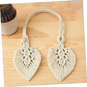 Didiseaon 4 Pcs Curtain Tie Rope White Curtains Boho Macrame Curtains Boho Shower Curtains Outdoor Curtain Tie Belt Hand Knitting Craft Curtain Tieback Curtain Drapery Holdback Holders Strap