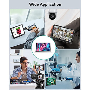 Eyoyo 5 inch Monitor, 800x480 Mini TFT LCD Screen Small Camera Video Monitor 1/4 Screw Hole with HD/VGA/AV Video Input for Car PC DVD DVR CCD DSLR-140° Wide Angle Metal Housing