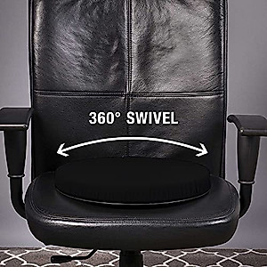 HealthSmart 360 Degree Swivel Seat Cushion, Chair Assist for Elderly, Swivel Seat Cushion for Car, Twisting Disc, Black, 15 Inches in Diameter