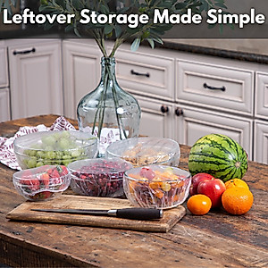 Kitchen Strong 100 Bowl Covers Reusable - Plastic Bowl Covers Elastic Reusable - Food Covers Stretch Reusable, Food Storage Covers Reusable, Elastic Bowl Covers for Bread Proofing - in 3 Sizes