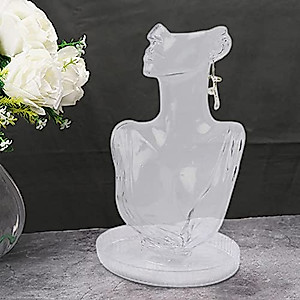 MagiDeal Pendant Necklace Display Model Ornament Mannequin Necklace Chain Jewelry Bust for Women Trades Shows Countertop Home Bedroom Retail Stores, Clear