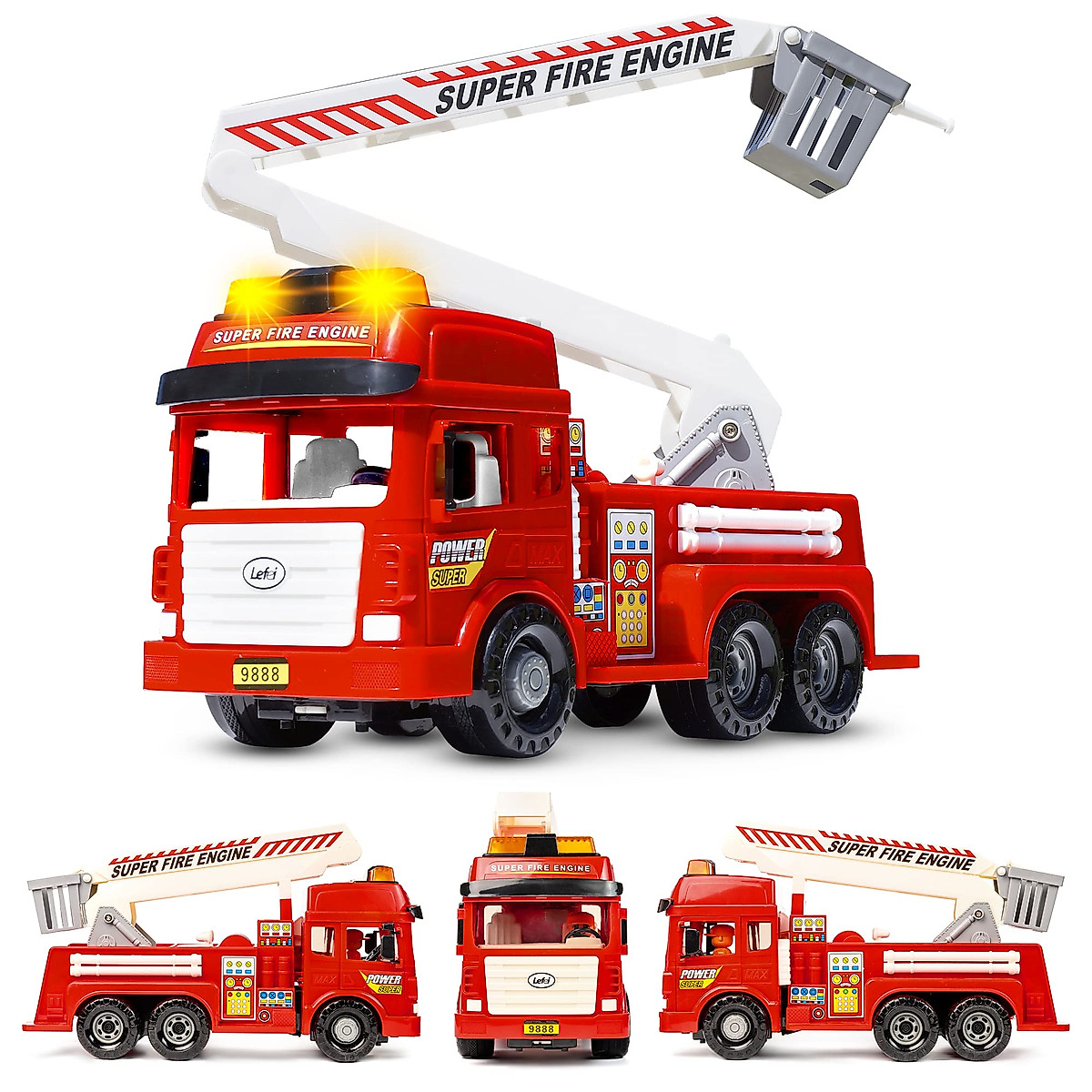 CifToys Fire Truck Toy for 3 Year Old Boys, Girls, Big Firetruck Toys for Kids 3-8, Fire Engine Gift for Ages 3,4,5,6,7,8, Rescue Car,Extending Ladder