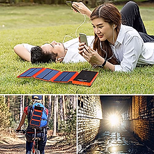 POWOBEST Solar Phone Charger,Solar Charger Power Bank,Outdoor Solar Cellphone Power Bank,High-Speed Charging，Portable Power Bank，20000mAh Wireless Portable Solar Power Bank,Solar Panel Charging(Red)