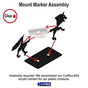 LITKO Character Mount | Wolf | Role-Playing Games | Compatible with Dungeons & Dragons and Pathfinder Games (25x50mm Base, Black)