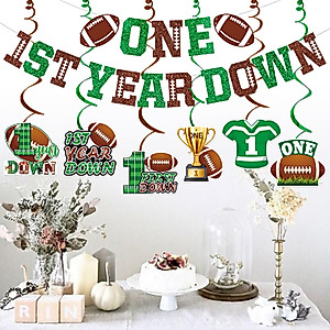 1St Year Down Football Party Decorations First Year Down Football Birthday Party Banner 1St Birthday Hanging Decorations One Year Down Football Birthday Football Birthday Party Decorations
