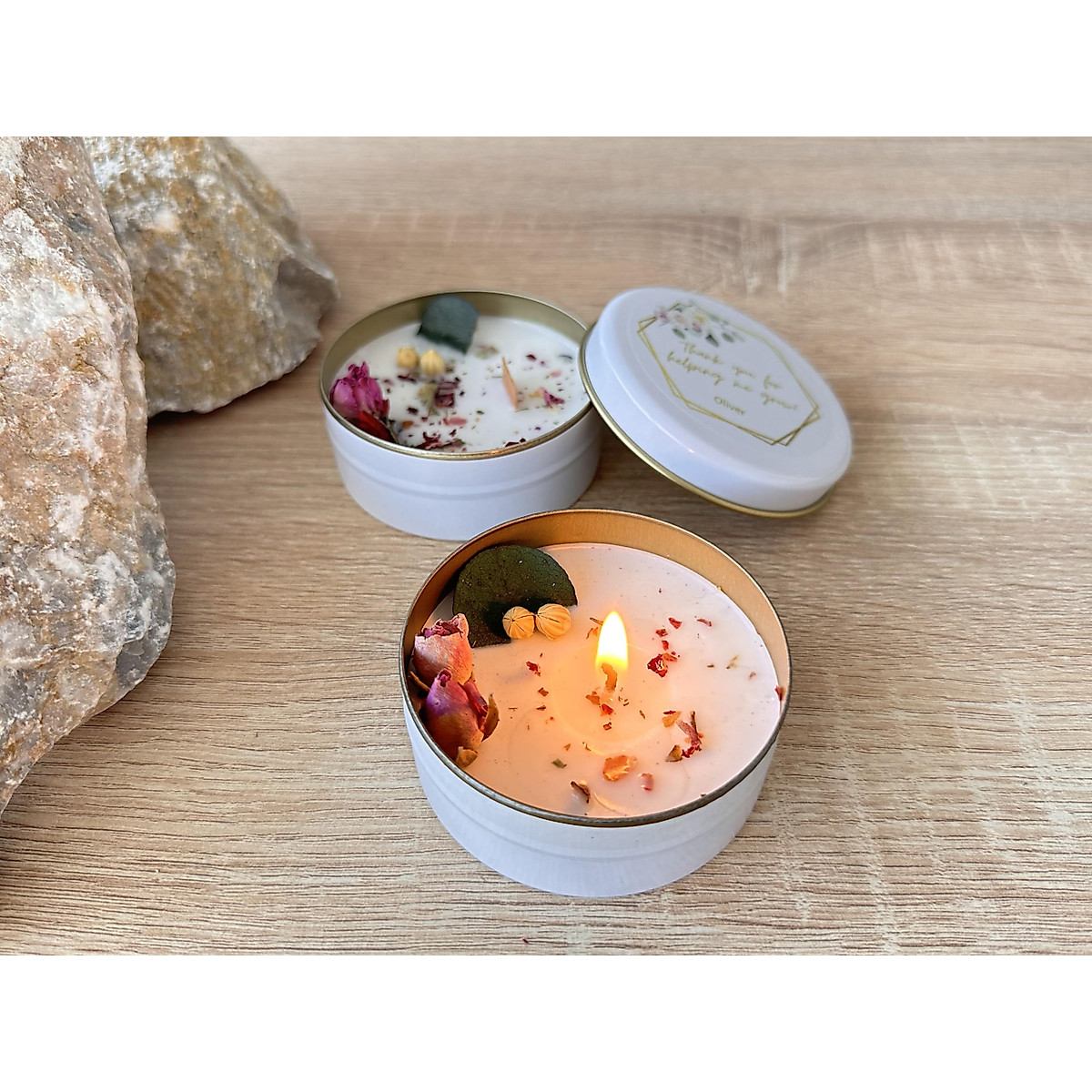 Scented Mixed Flower Candle Favors - Personalized for Weddings, Bridal Showers, Baby Showers, Birthdays (10-20-30-40-50-100 PCS in Bulk)