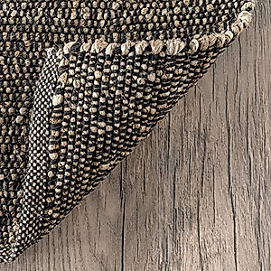 nuLOOM Elfriede Farmhouse Jute Blend Accent Rug, 3x5, Charcoal