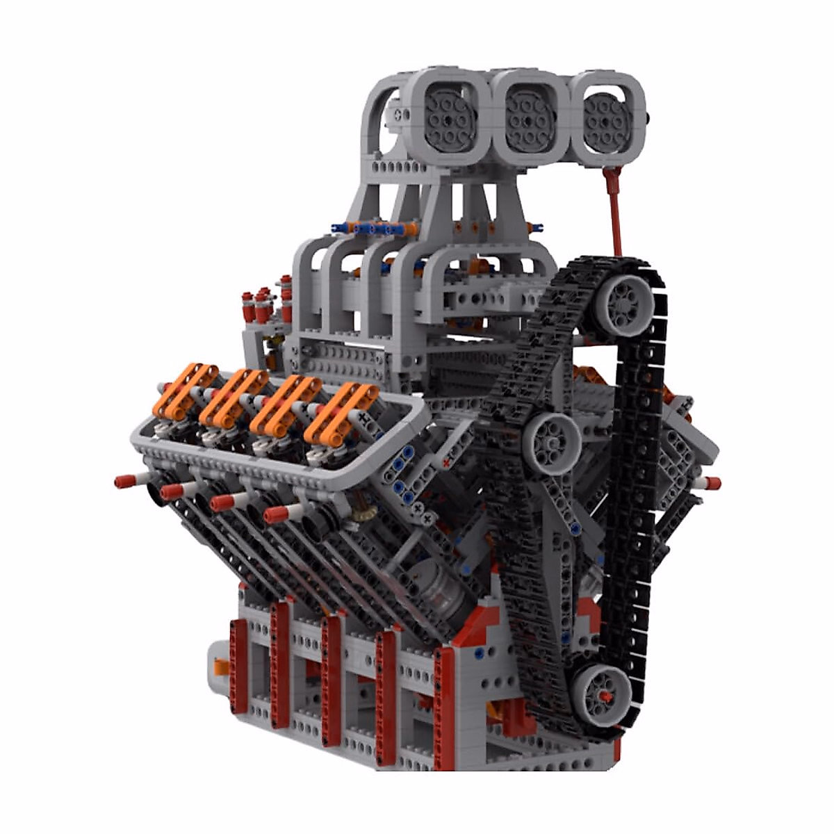 Aetheria V8 Engine Building Set with Power Function, OHV 5.0L Motors Engine That Runs, Build Your Own Engine Designed by Ronald Tewes (2106 Pieces)
