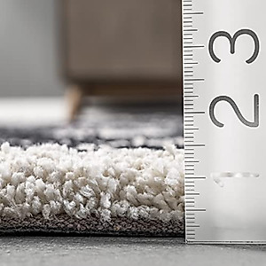 nuLOOM Mica Abstract Circles Shag Area Rug, 9' x 12', Ivory