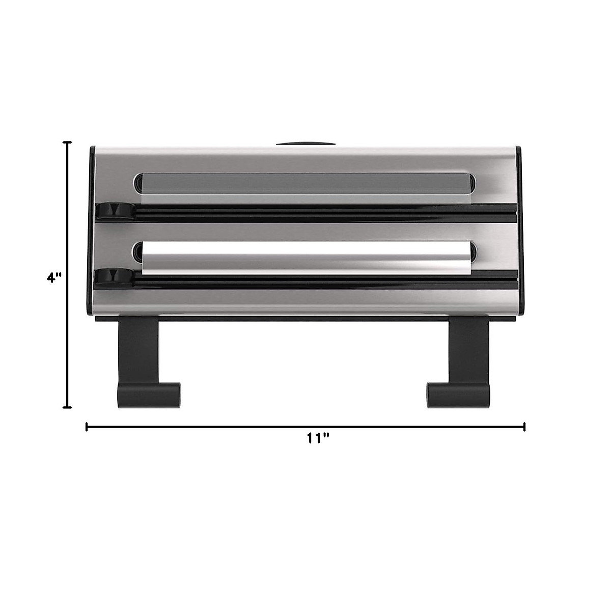 Emsa Triple Roll Dispenser Contura of Stainless Steel, Silver/Black