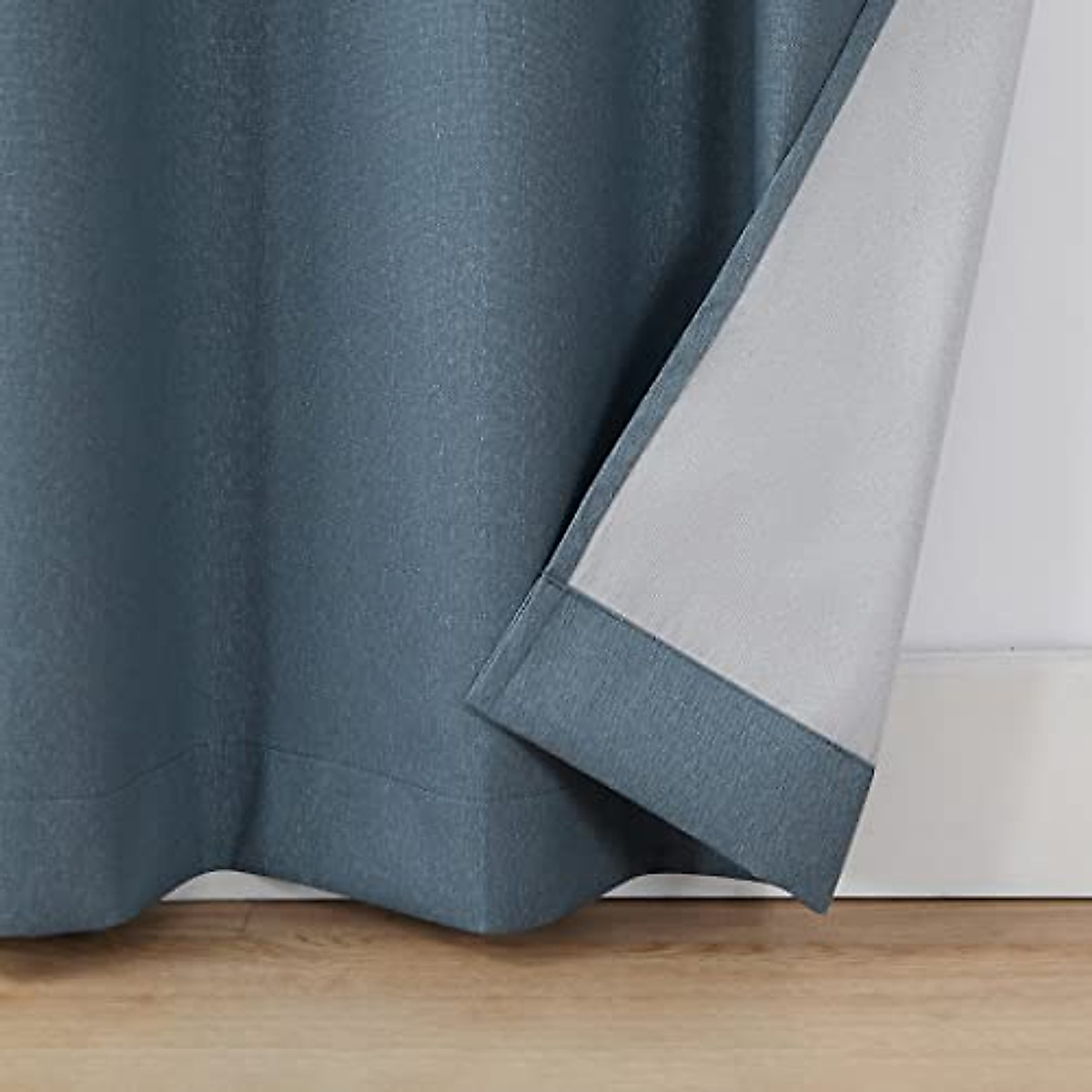 Sun Zero Tulare All Over Texture Thermal Total Blackout Grommet Curtain Panel, 40" x 96", Blue