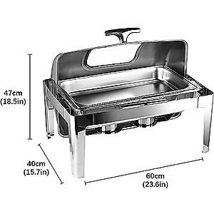 Electric Buffet Server,Food Warmer Tray, Adjustable Temperature, Portable Chafing Dish, Catering Buffet Serving Tray,Stainless Steel Material,uitable for Hotels, Restaurants, Parties