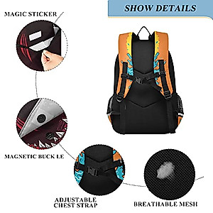 ALAZA Shark Mouth Attack Animal Cartoon Laptop Backpack Purse for Women Men Travel Bag Casual Daypack with Compartment & Multiple Pockets