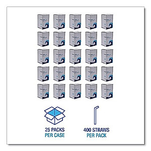 Boardwalk JSTW775S24 Jumbo Straws, 7 3/4-Inch , Plastic, Red w/White Stripe, 500/Pack, 24 Pack/Carton