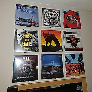 3d Lasers Lab Wall Mount Vinyl Record Display/Shelf [5-pk] - Display Your Albums Without Damaging Your Walls, Perfect for Office, Home, Dorms, and Apartments (Black, 5)
