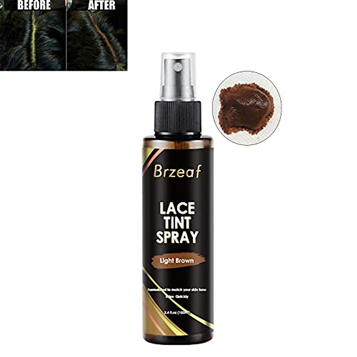 Lace Tint Spray for Wigs - Dark Brown, Middle Brown, Light Brown Shades for Lace Wigs and Frontal Closures - 100ml