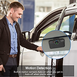 Lavales Car Bluetooth 5.3 Speaker, Handsfree Bluetooth Car kit for Cell Phone, Support Siri Google Voice Assistant/Motion AUTO ON, Car Phone Speakerphone with Visor Clip