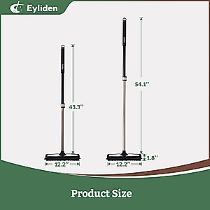 Eyliden Carpet Rake for Pet Hair Removal, 2-in-1 Rubber Broom with Squeegee and 54’’ Telescopic Long Handle, Fur Pet Hair Removal Broom for Carpet Rug Floor Hardwood Tile