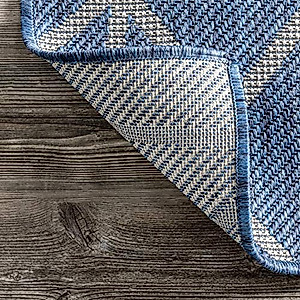 nuLOOM Saunders Geometric Indoor/Outdoor Area Rug, 3' 6" x 5', Blue