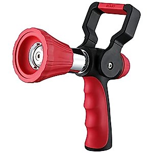 FANHAO High Pressure Fireman's Spray Nozzle, Heavy Duty Metal Garden Hose Nozzle with Slip Ergonomic Grip and Lever Handle, Adjustable Water Nozzle for Watering Lawn and Garden