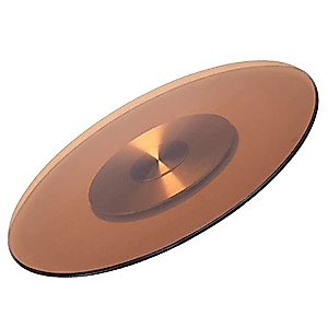 Round Turntable Rotating Dining Table Tempered Glass Table Top Lazy Susan Transparent Serving Plate Serving Tray, Dining Table Turntable Explosion-proof, Brown 70cm Aluminium Alloy Swivel Turntable (