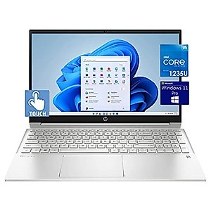 HP Pavilion 15.6" 1080p Touchscreen Business Laptop - 10-core 12th Gen Intel Core i5-1235U - Windows 11 PRO - Intel® Iris® Xe Graphics - w/HDMI Cable (16GB RAM | 512GB PCIe SSD)