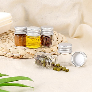 Kesell 24PCS 5ml Clear Glass Vials with Aluminium Cap Mini Glass Bottles with Caps for Storage, Sample Vials