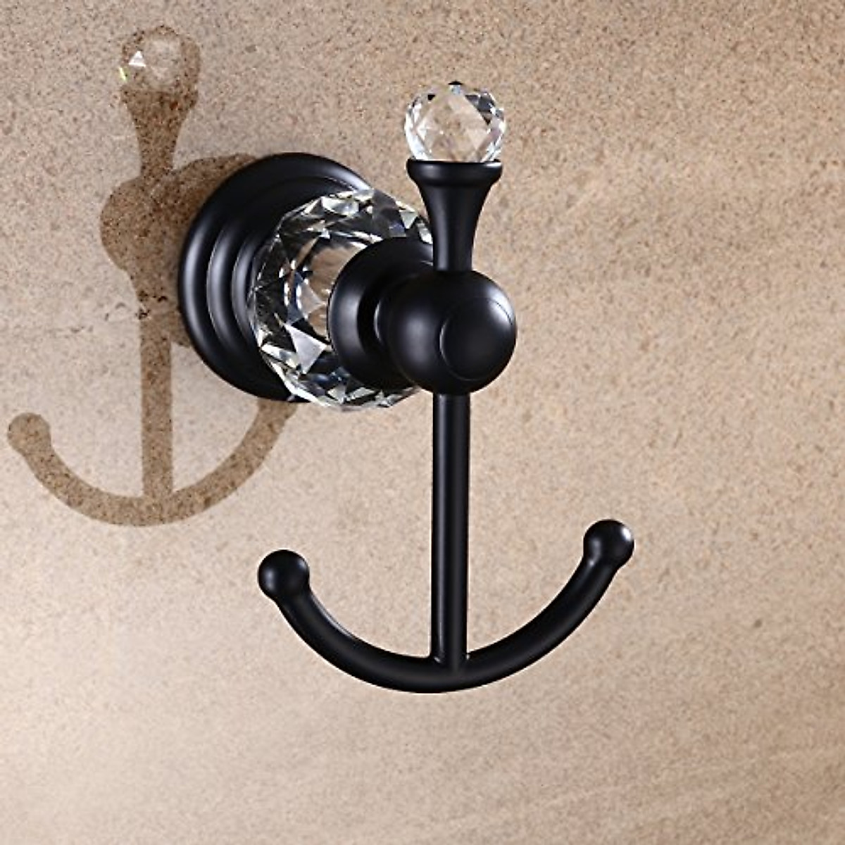 Ruddock YR6-1 Antique Oil-rubbed Bronze Robe Hooks Bathroom Crystal Brass Towel Hooks Accessories,Copper Bathroom Hardware