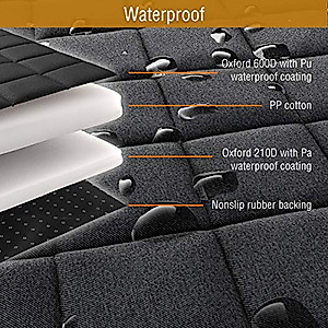 Active Pets Back Seat Cover for Dogs - Standard Dog Hammock for Car w/Mesh Window - Non-Slip, Waterproof Back Seat Protector for Travel - Black